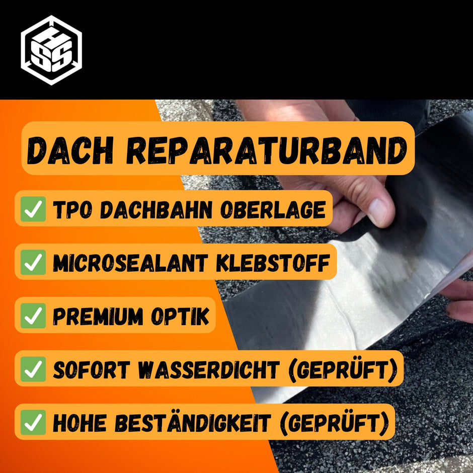 Dachrinnen reparieren - so gehts! - HSS® Dach Reparaturband ...